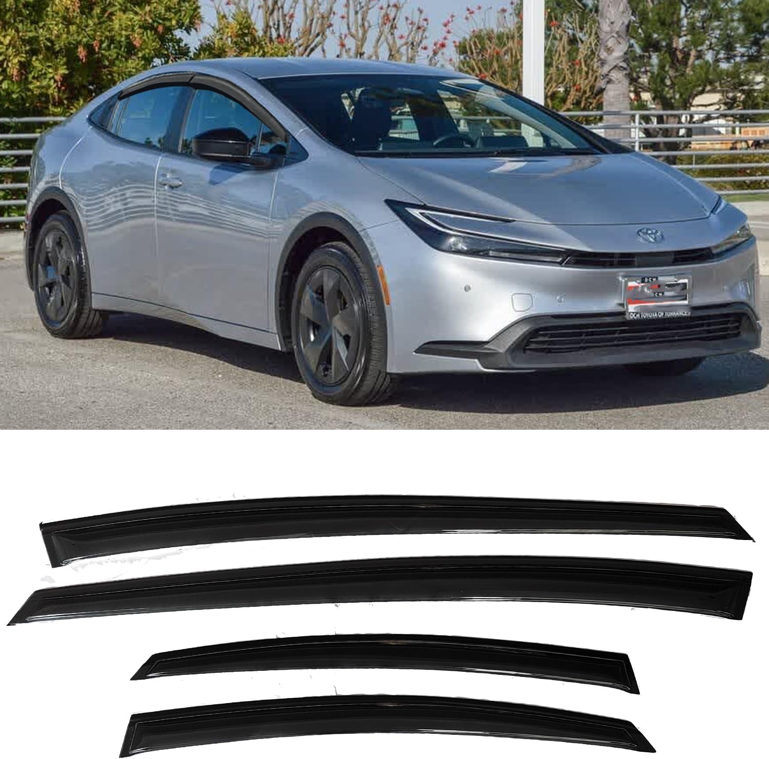 Amazon.com: Side Window Visor Vent Deflectors Compatible with Toyota ...