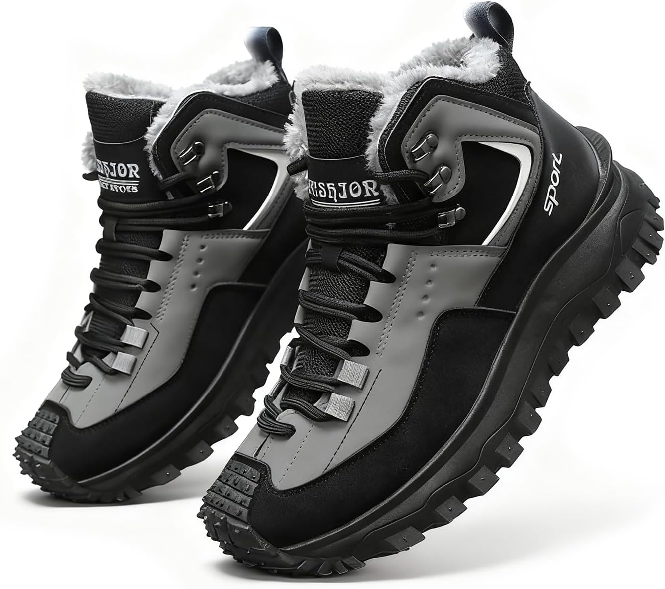 Amazon.com | SEHDK Men's Waterproof Hiking Snow boots Comfortable Fur ...