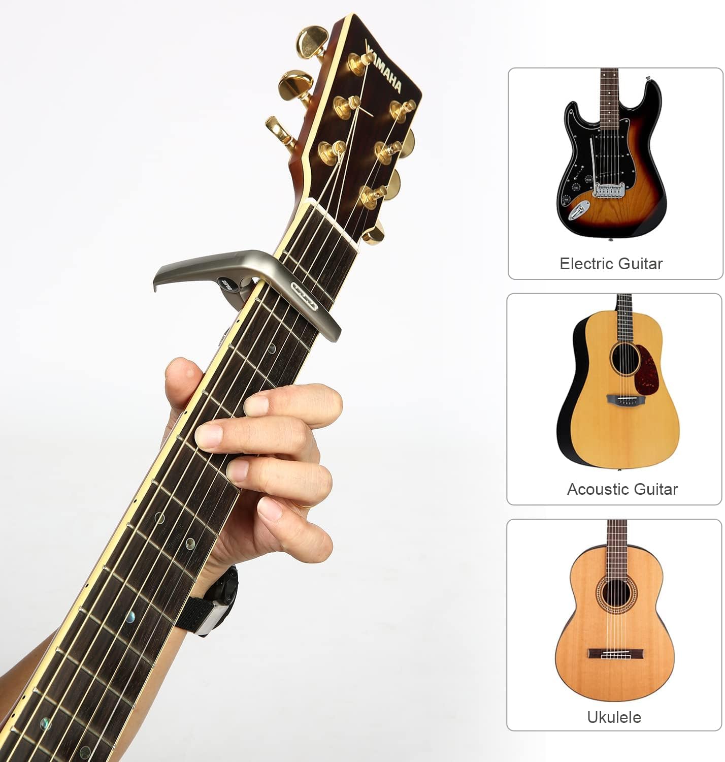 Snapklik.com : Guitar Capo 3-in-1: Acoustic & Electric Capo, Guitar Pin ...