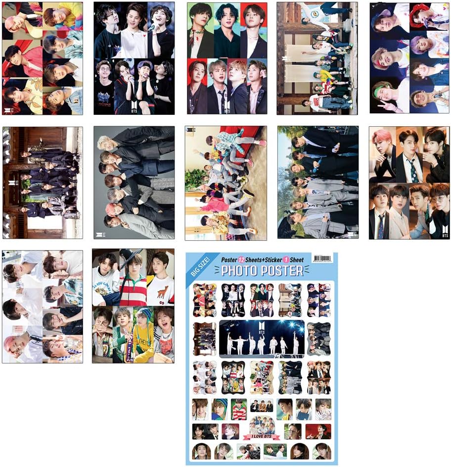 Amazon.com: K-POP Idol Group 2020 New 12 Poster + 1 Sticker Set (All A3 ...