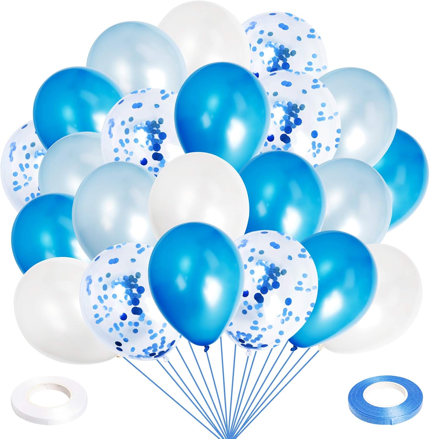 Amazon.com: YOULEY 100Pcs Blue Balloons 12 inch Royal Blue, Light Blue ...