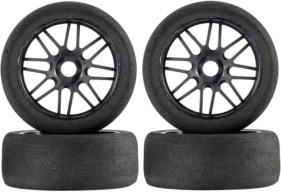 Amazon.com: 1/8 Scale RC Racing Car Tires, 17mm Hex 1/8 RC Foam Tires ...