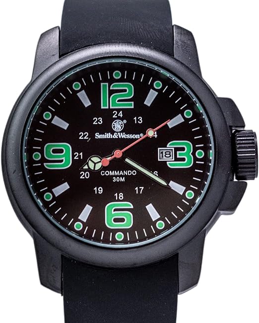 Amazon.com: Smith & Wesson Men's Amphibian Commando Watch, 3ATM, Date ...