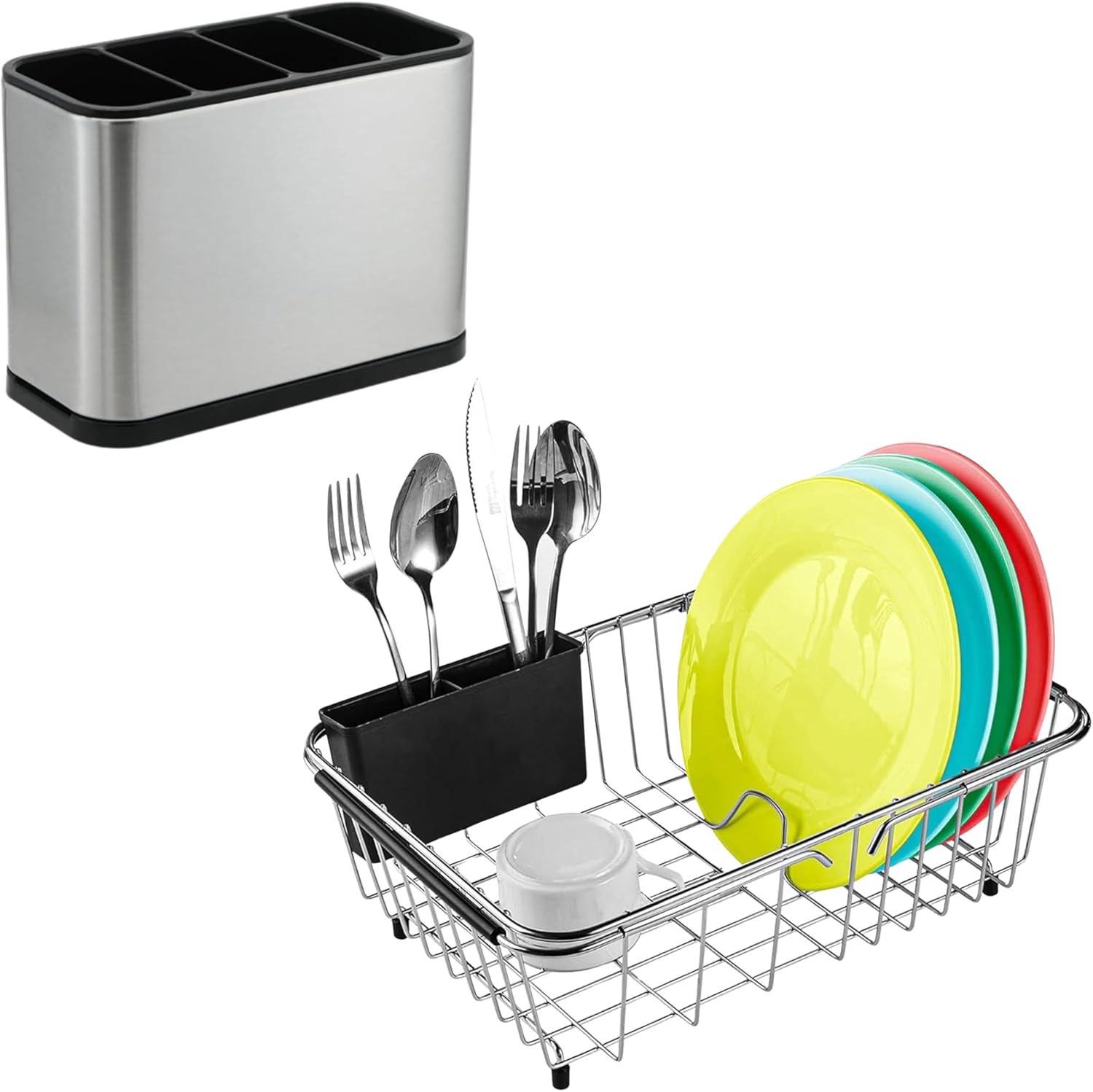 Amazon.com: KESOL Utensil Holder and Dish Drying Rack Bundle: Home ...