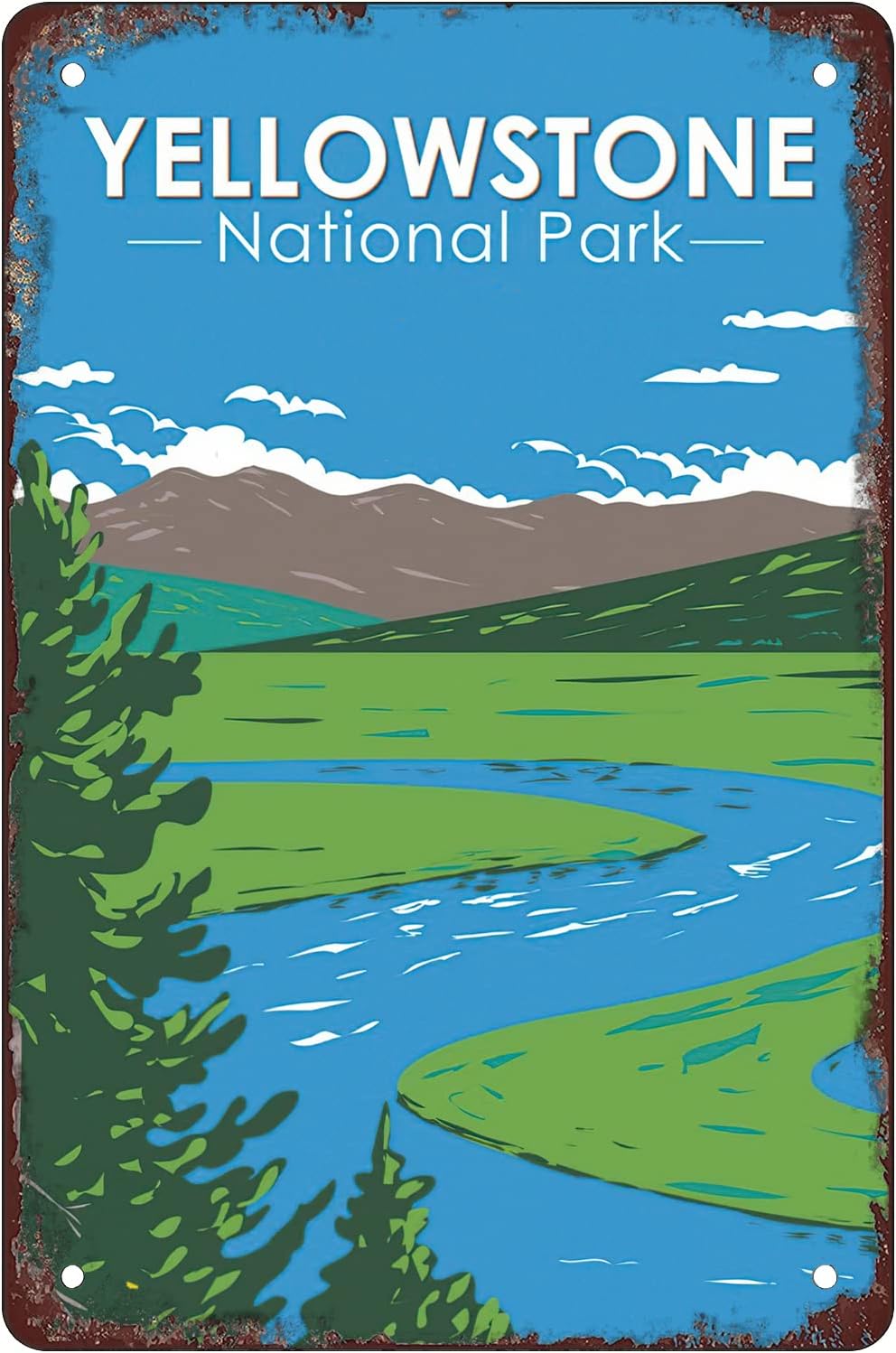 Amazon.com: Yellowstone National Park Hayden Valley Retro Metal Sheet ...