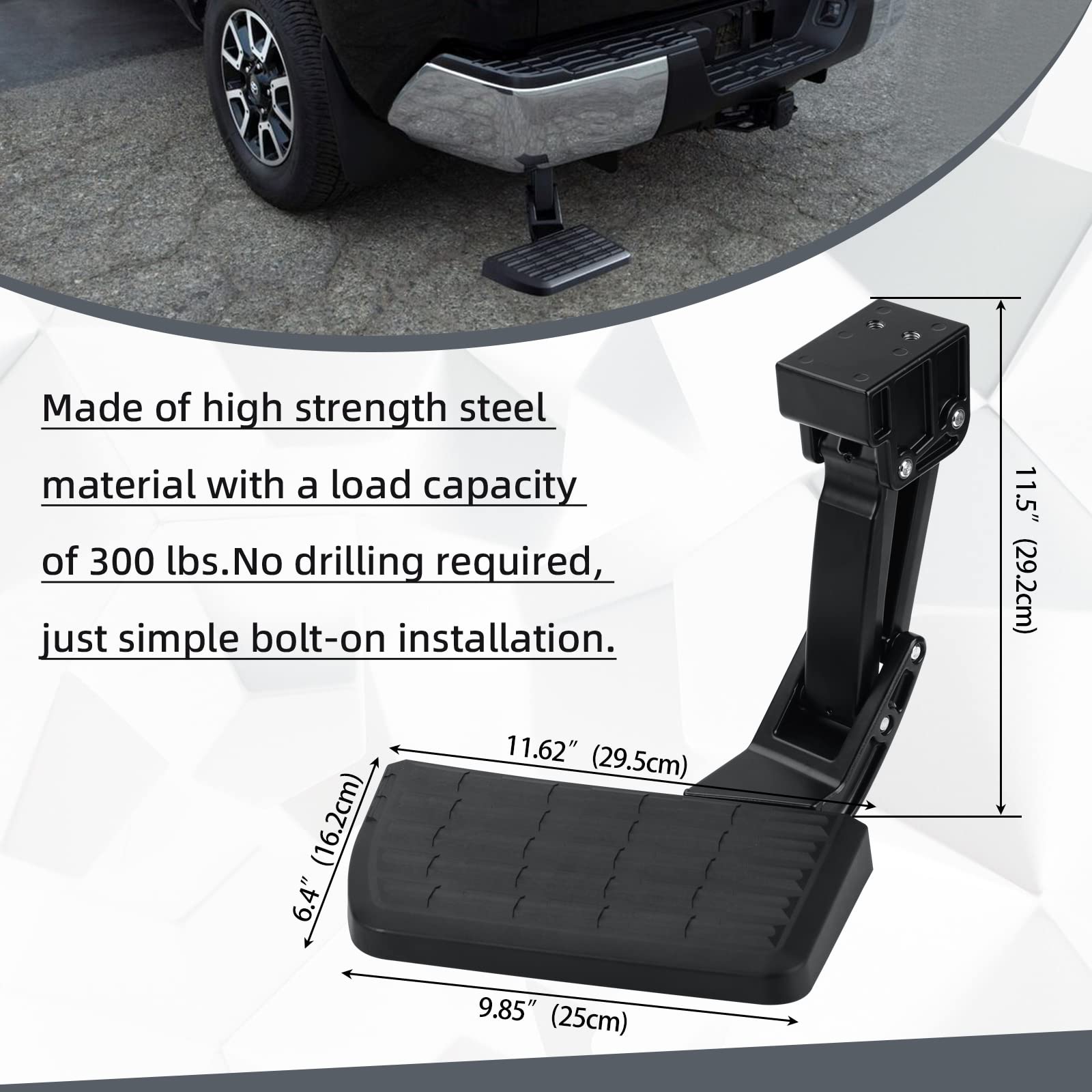 Truck Bed Steps Tailgate Pad Bed Step, Rear Truck Folding Retractable ...