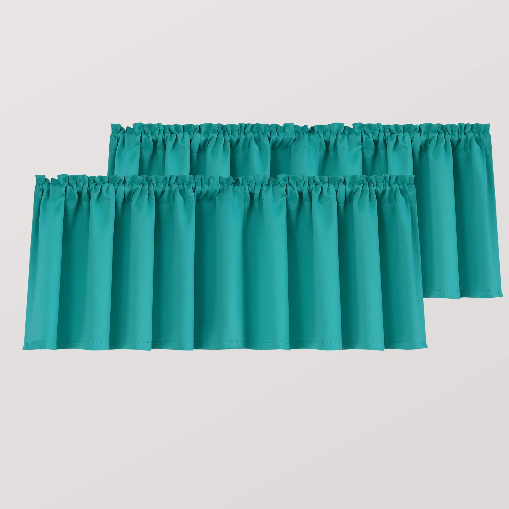 Amazon.com: Mrs.Naturall Teal Valances for Windows 2 Pack 18 Inch ...