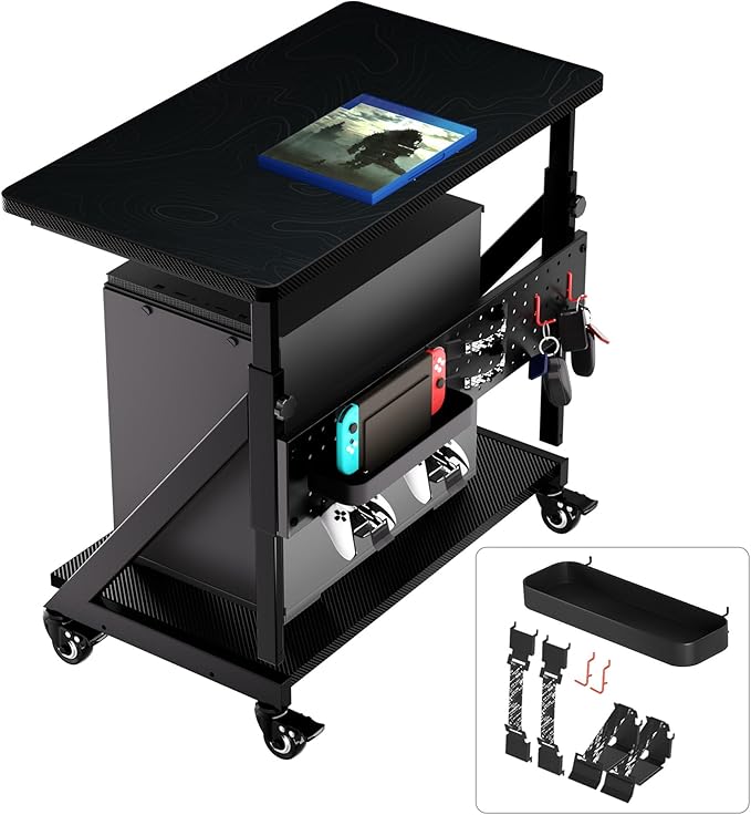 Amazon.com: JWX Gaming Computer Tower Stand, 5-Step Height Adjustment ...