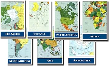 Amazon.com: Map of the Continents 7 Poster Set: Prints: Posters & Prints
