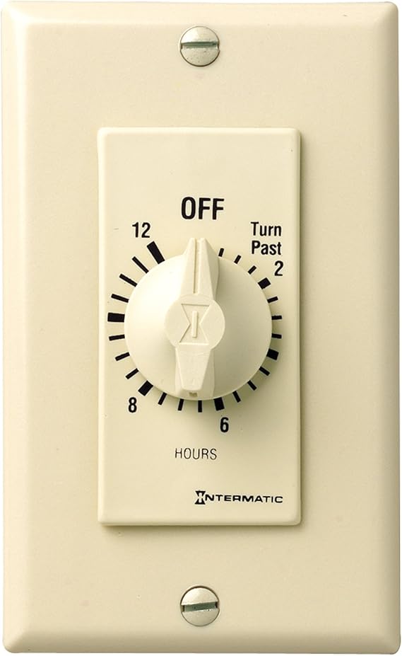 Intermatic FD12HC 12-Hour Spring-Loaded Wall Timer for Lights and Fans ...
