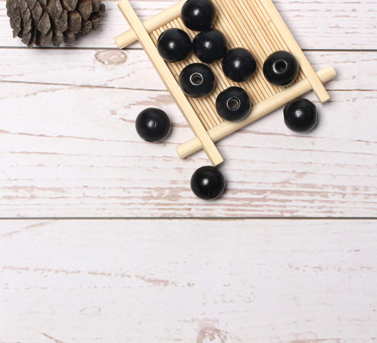 Wood Beads Garland OLYCRAFT 150pcs Natural Wood Beads Cone Unfinished ...