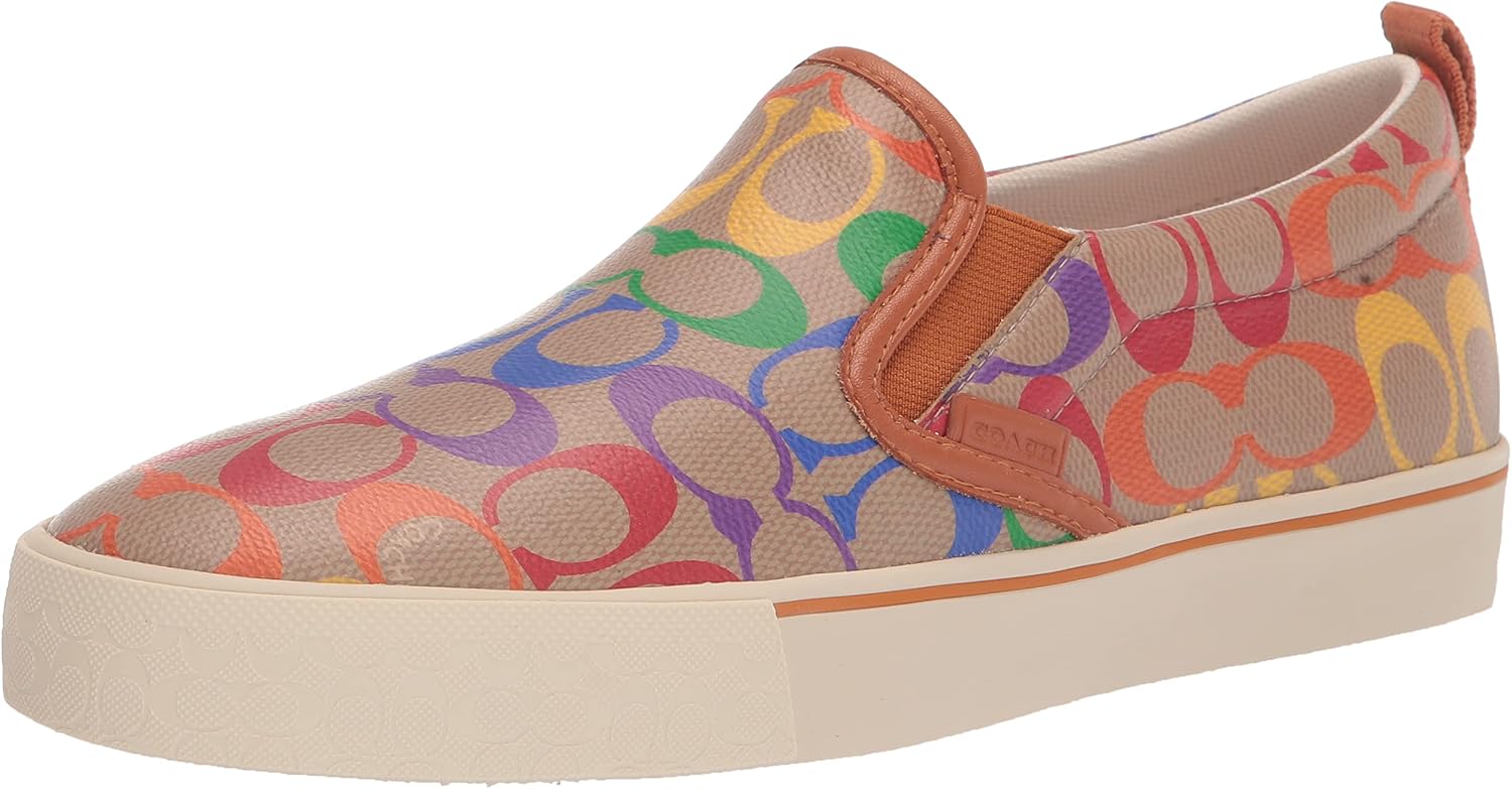 Amazon.com | Coach New York Men's Pride Slip On Skate Sneakers, Rainbow ...