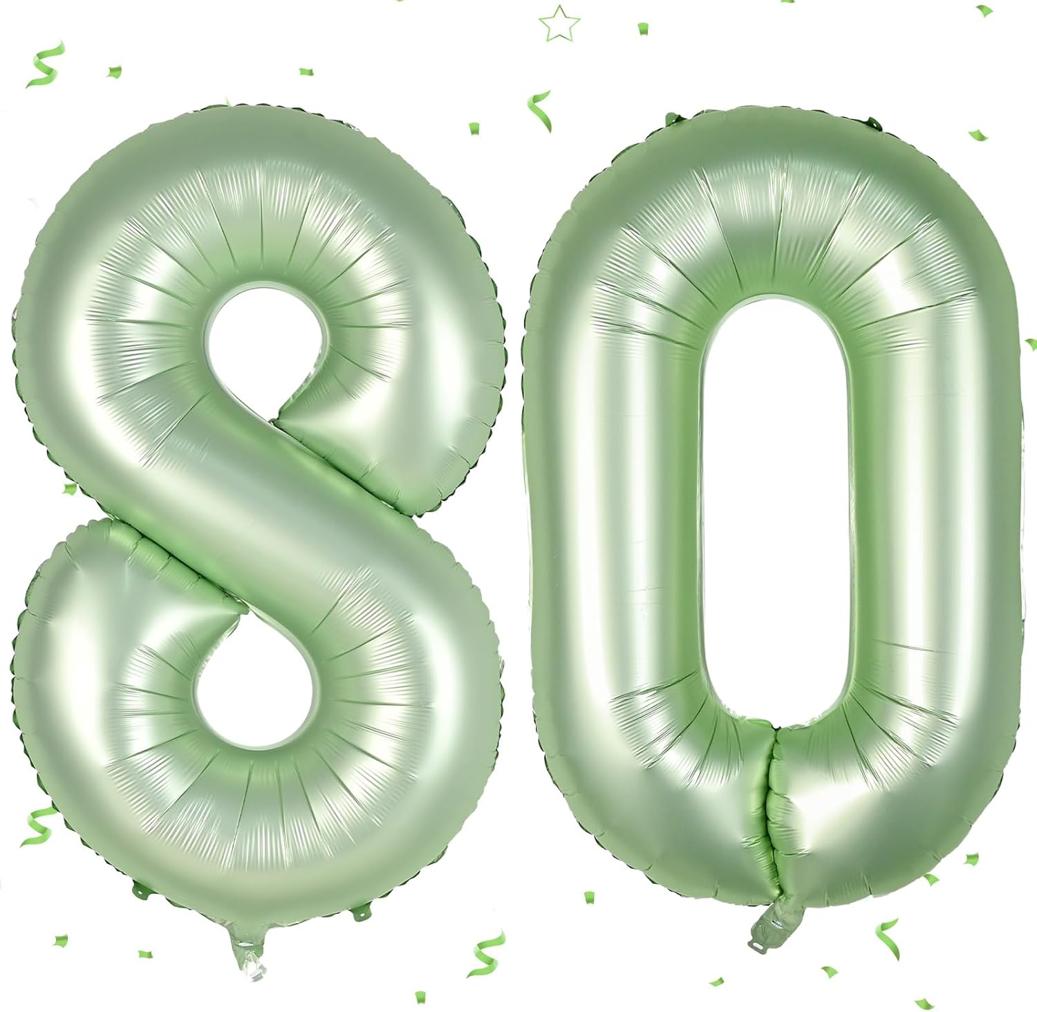 Olive Green 80 Balloons, Number 80 Balloons, 40 Inch Green 80th ...