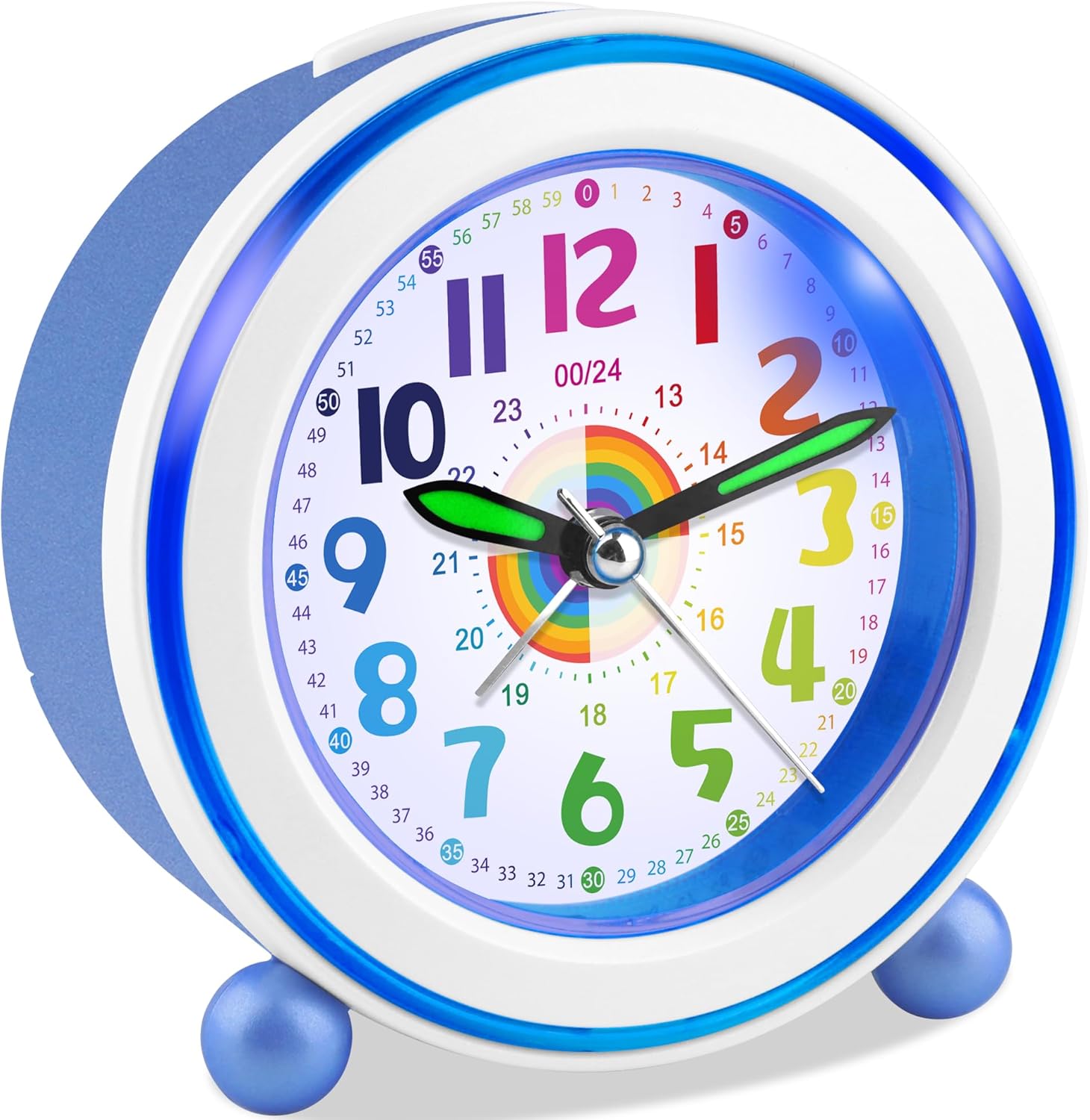 Ayybboo Kids Alarm Clock Bedside Girls Boys,Silent Non-Ticking Battery ...