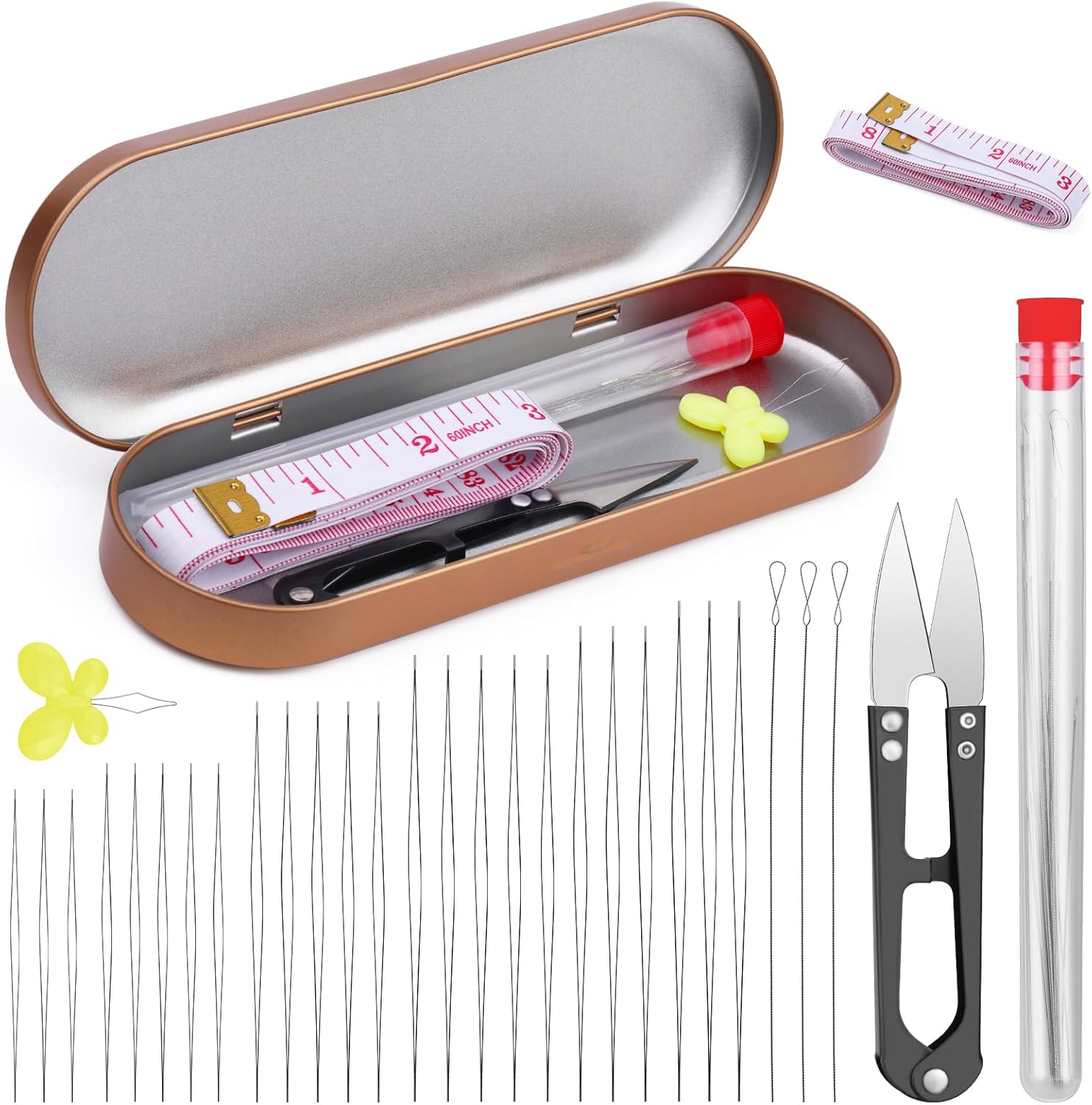 Amazon.com: GarfxG 32 PCS Beading Needles Set - Collapsible Big Eye ...