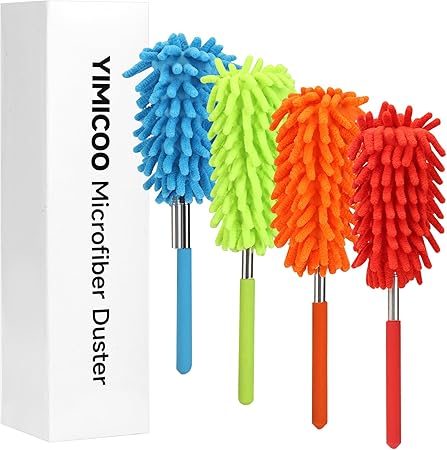 Amazon.com: Microfiber Duster for Cleaning, YIMICOO 4PCS Hand Washable ...