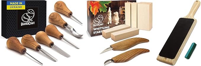 Amazon.com: BeaverCraft SC05 Wood Carving Tools S16 Wood Whittling Kit ...
