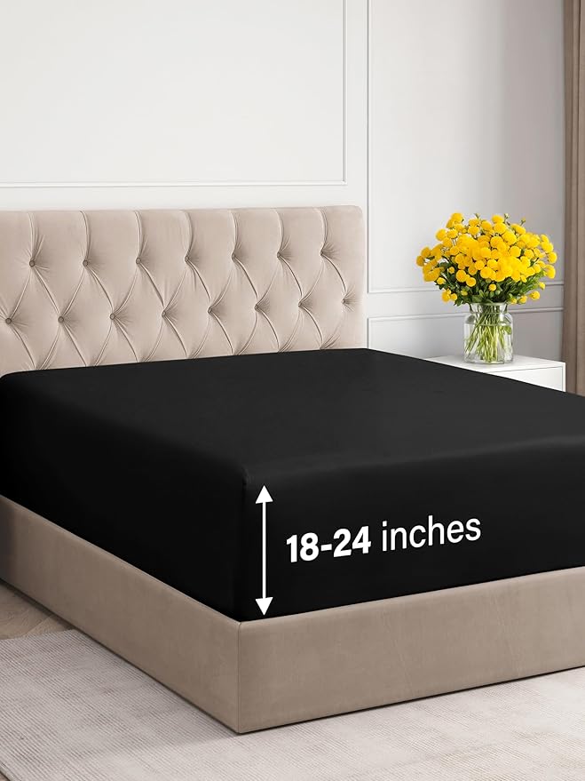 Extra Deep Pocket Fitted Sheet - Single Fitted Sheet Only - Extra Deep ...