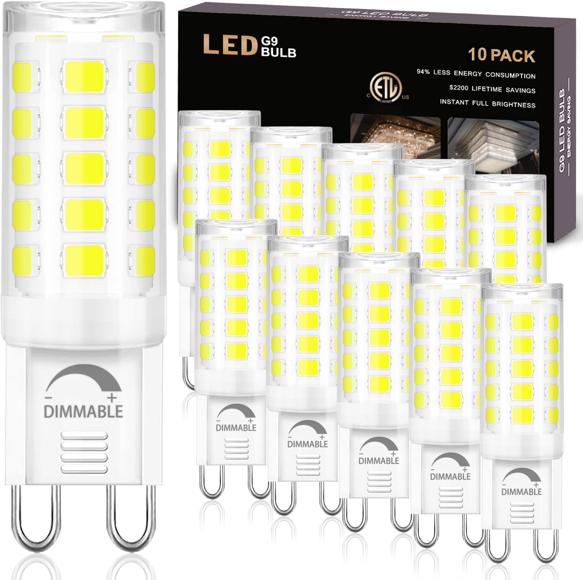 winshine G9 LED Light Bulb Bi Pin Base, 6000K Daylight G9 Base Bulbs ...