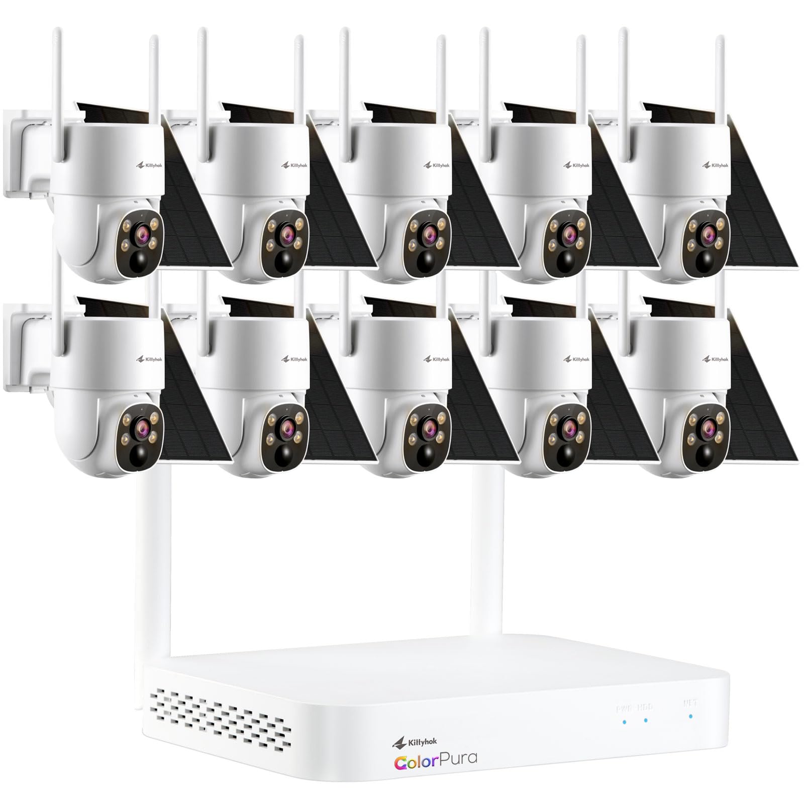 Amazon.com : Kittyhok 2K ColorPura Solar Security Camera System ...
