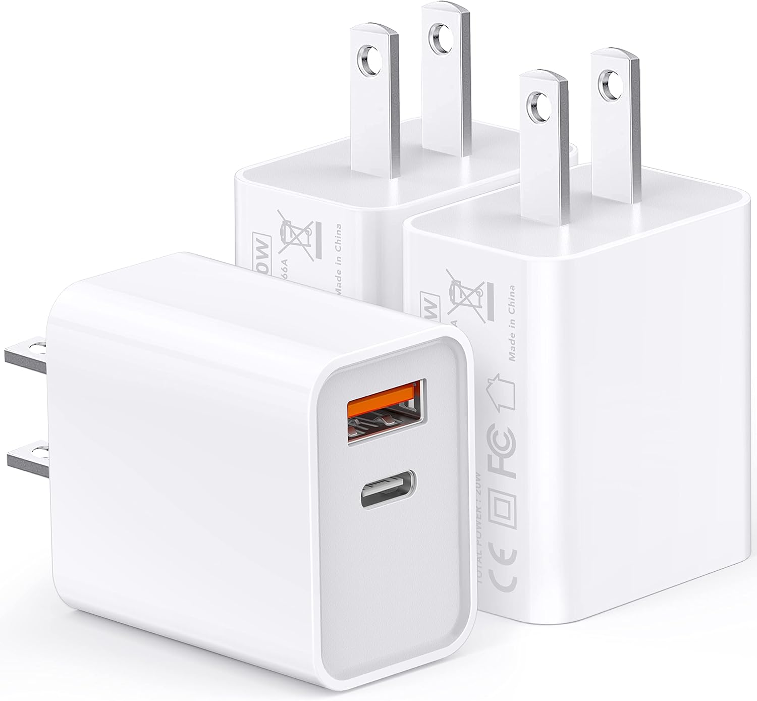 Amazon.com: USB C Super Fast Charger, 3-Pack 30W Dual Port PD+QC Fast ...