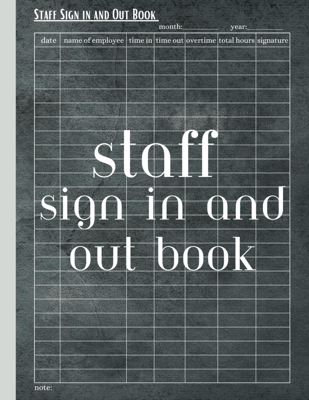Amazon.com: Staff Sign in And out Book: Employee Sign-In and Out Log ...