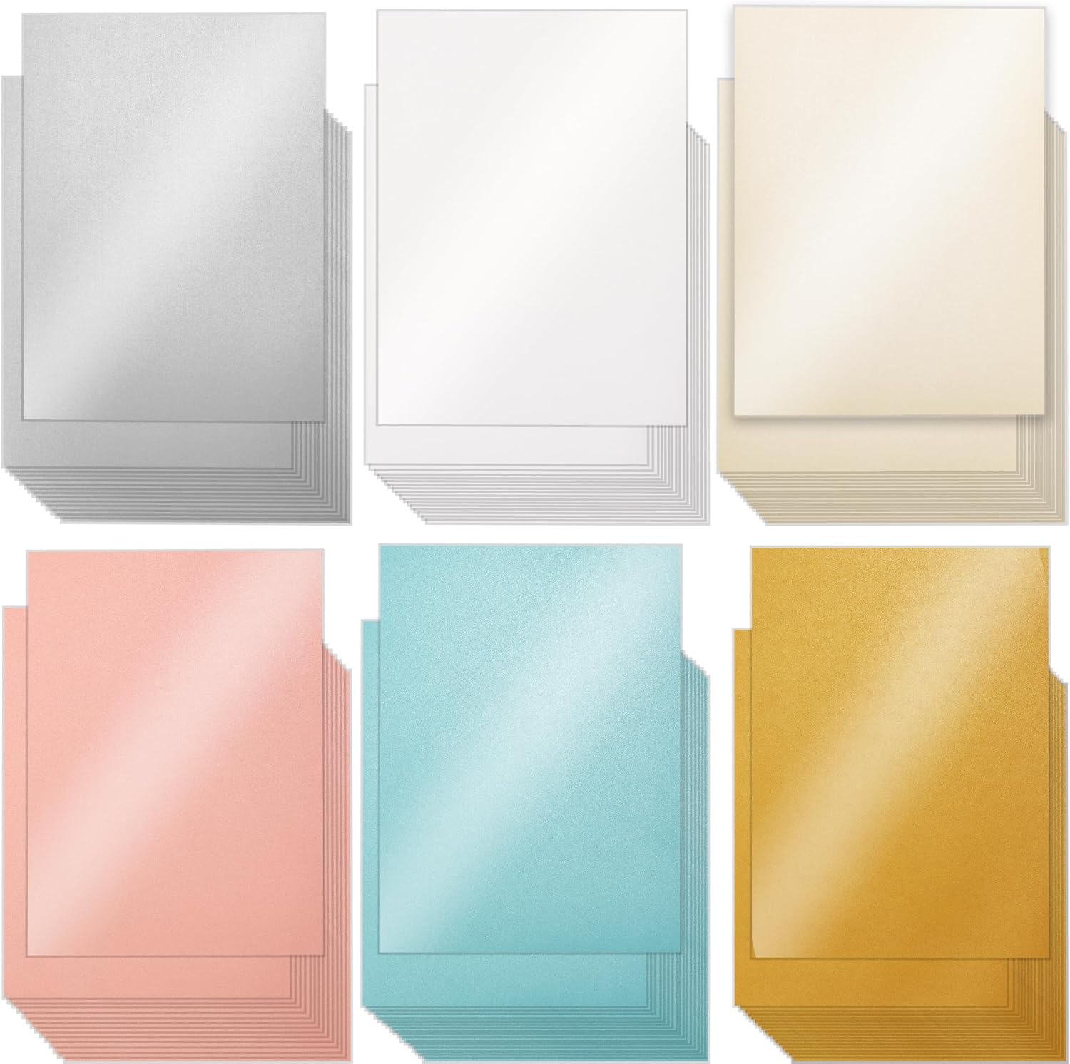 120 Sheets Shimmer Cardstock 8.5 x 11 Cardstock Paper, Thick Cardstock ...