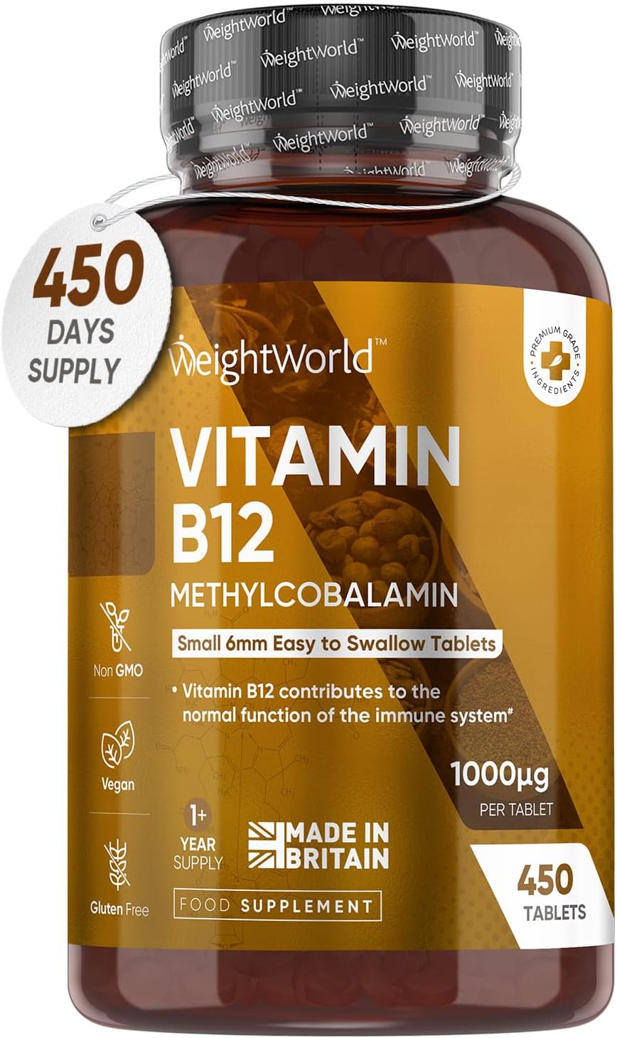 Vitamin B12 Tablets High Strength – 1000mcg Vegan B12 Supplement – 450 ...