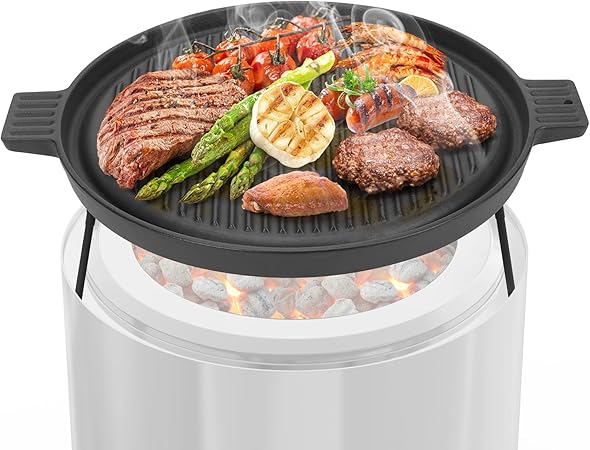 Onlyfire Cast Iron Cooking Plate with Removable Stand, BBQ Plate for ...