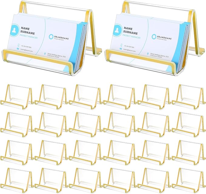 Amazon.com : Jetec 24 Pcs Gold Business Card Holder Stand for Desktop ...