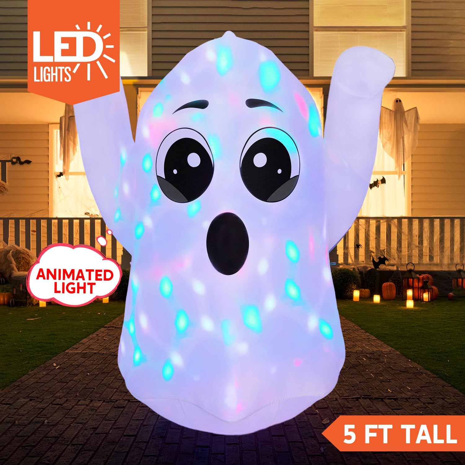 Snapklik.com : Joiedomi 5 FT Tall Halloween Inflatable Ghost Outdoor ...