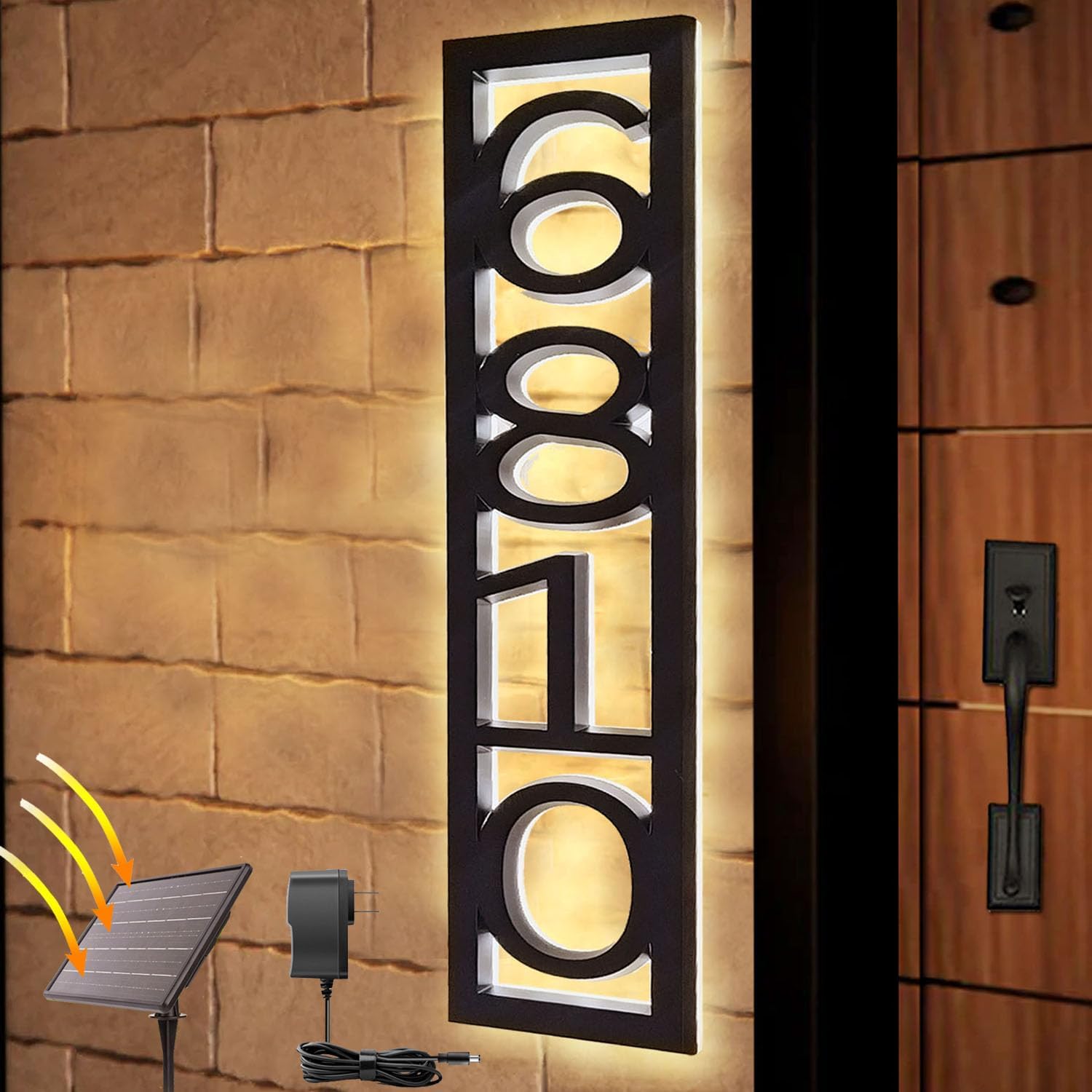 Vertical House Numbers for Outside Light Up - Personalized 4/5/6inch ...