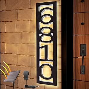 Vertical House Numbers for Outside Light Up - Personalized 4/5/6inch ...