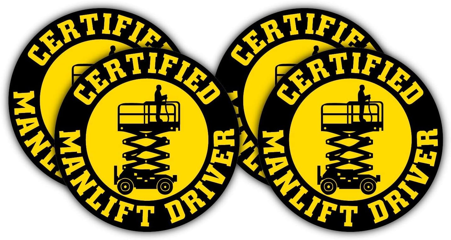 Amazon.com: Certified Manlift Driver Hard Hat Sticker/Decal Helmet ...