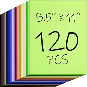 Amazon.com : CreGear 120 Sheets Colored Paper Assorted, Colored Printer ...