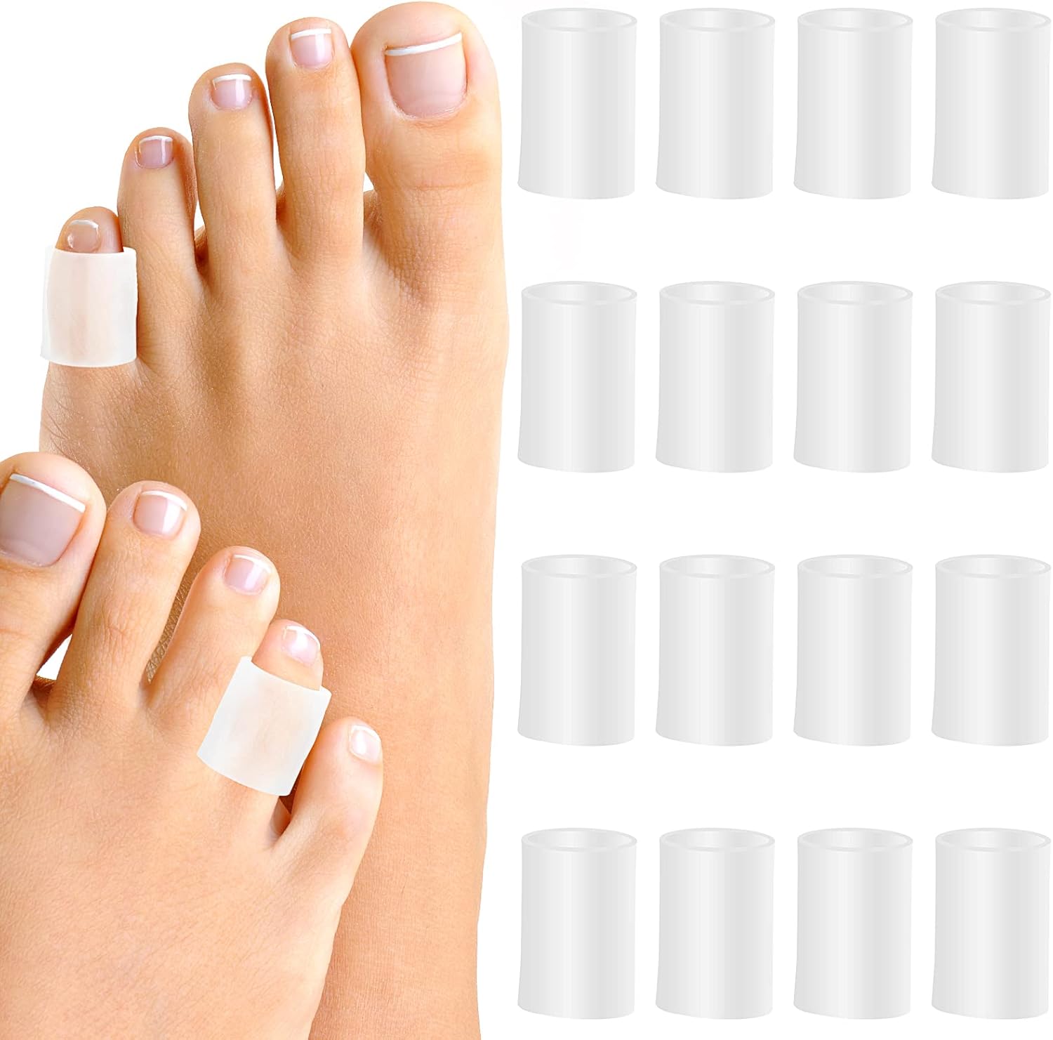 16 Stück Zehenhülsen,Zehenkappen Schutz Fingerschutz Zehenkappen ...