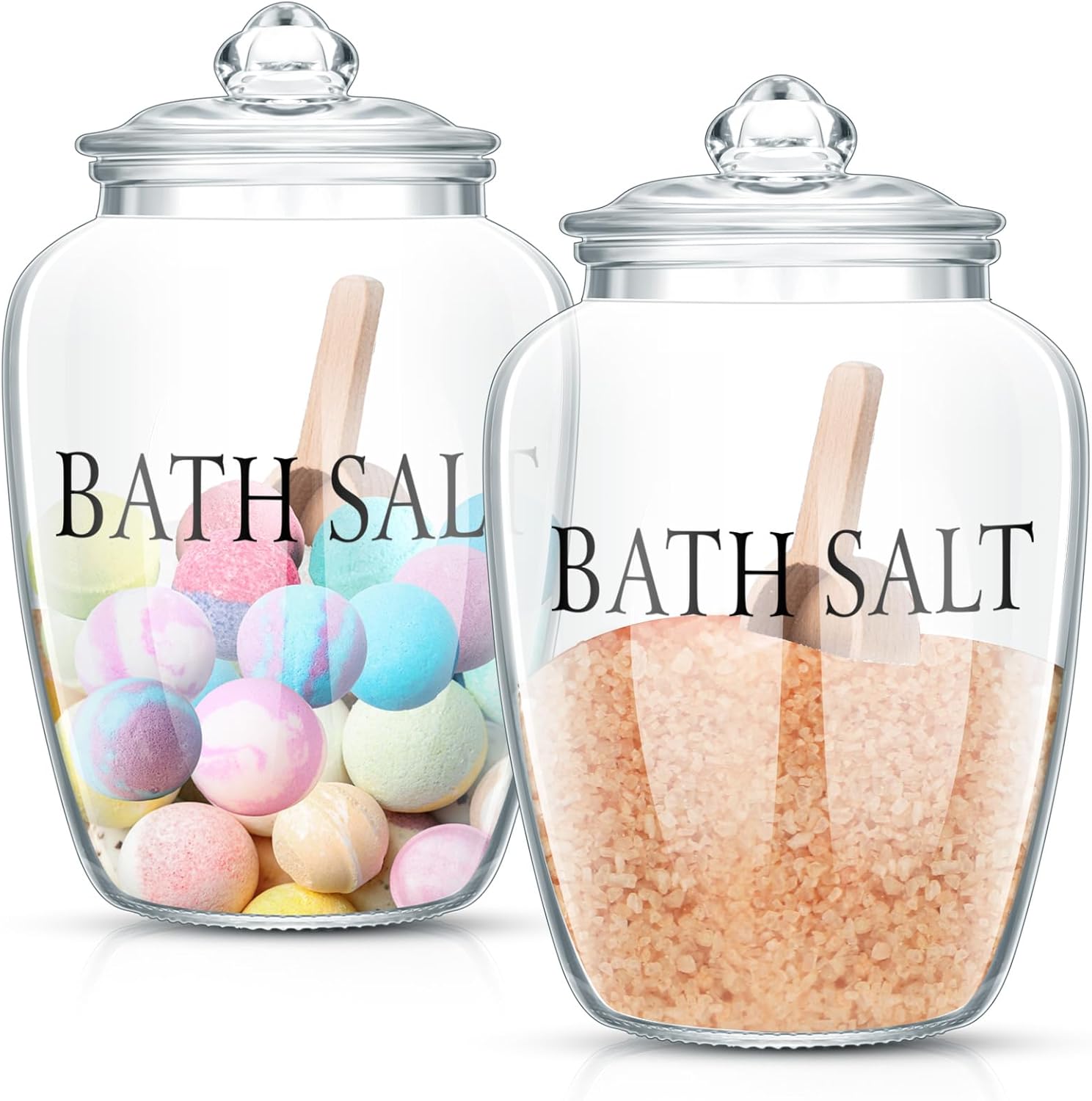Amazon.com: SiliFine 2 Sets 74 oz Bath Salt Container with Airtight Lid ...