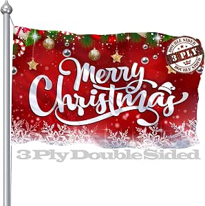 Amazon.com : Christmas Flags for Outside 3x5 Ft, Double Sided Merry ...