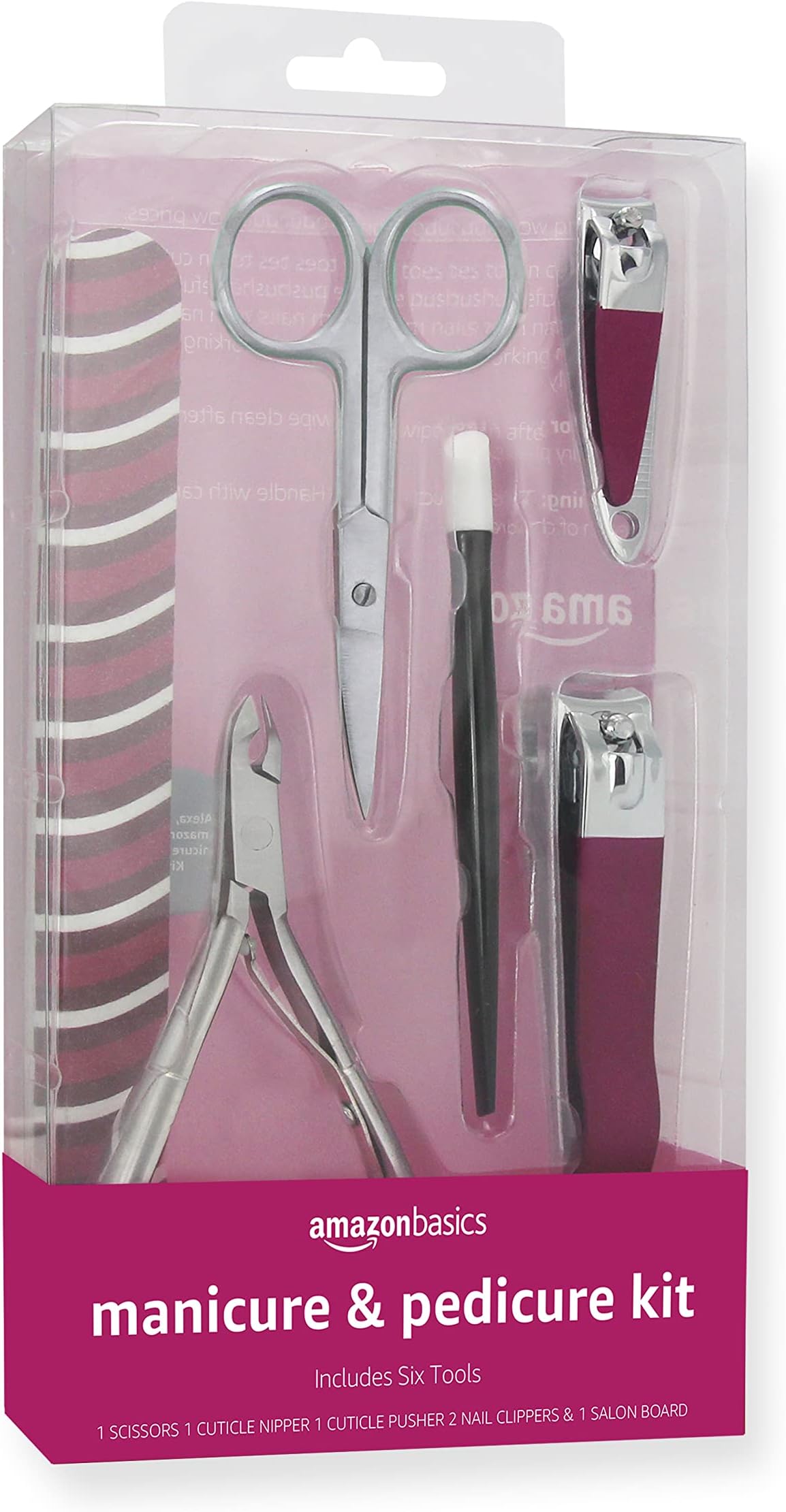 Amazon.com : Amazon Basics 6-Piece Manicure and Pedicure Kit : Beauty ...
