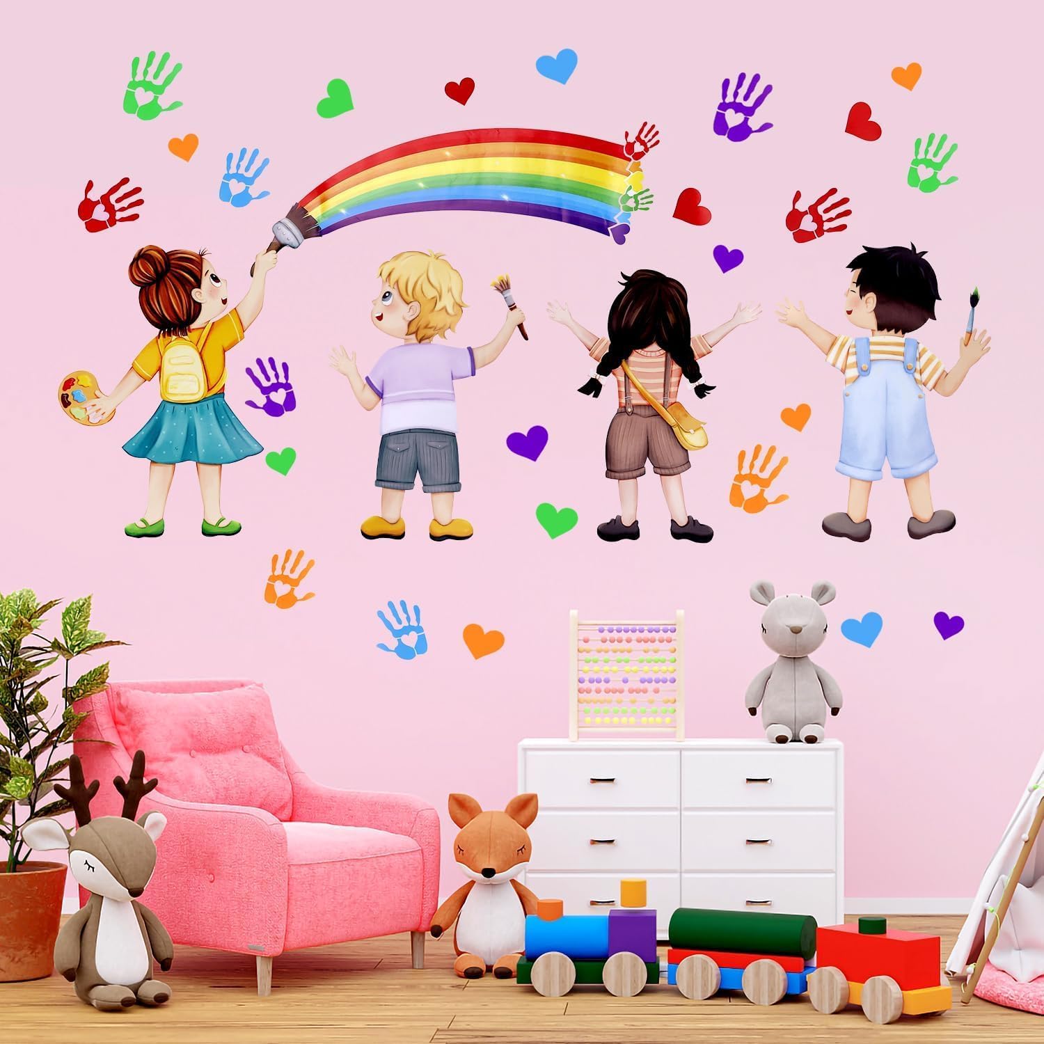 Amazon.com: Kids Wall Decals, School Wall Decals, Rainbow Wall Decals ...