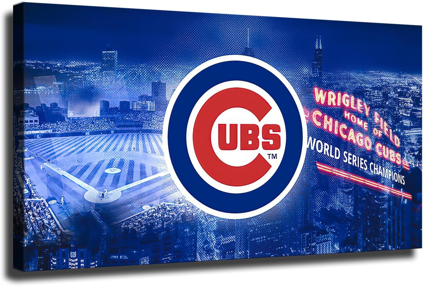 Amazon.com: Chicago Cubs Baseball Poster Sports Canvas Wall Art Pattern ...