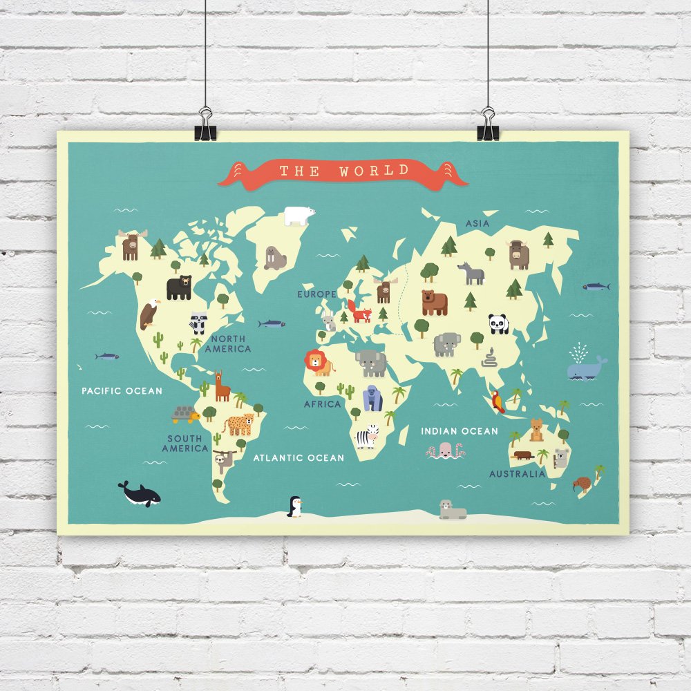 Buy Nursery world , Animals , for nursey, for children, art print ...