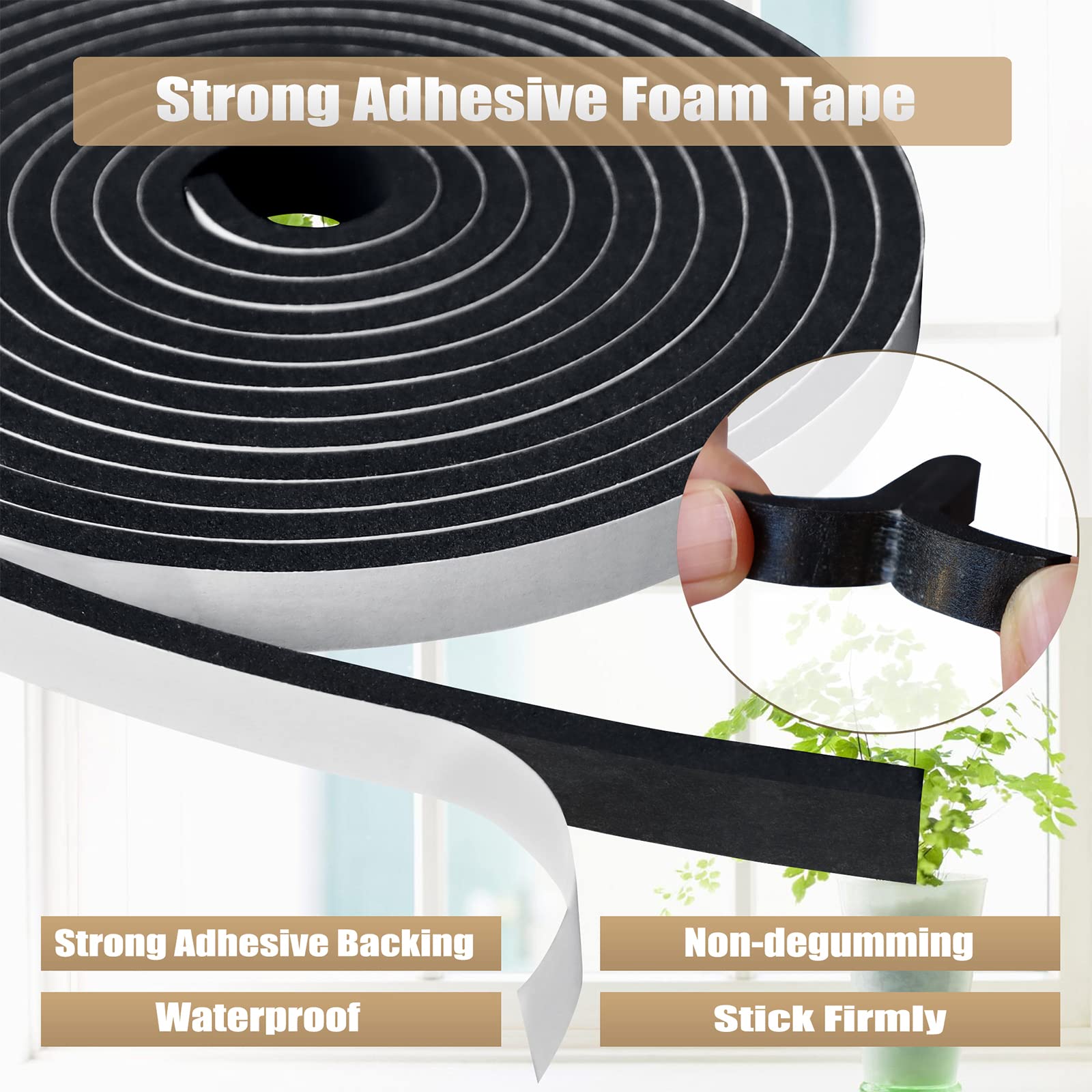 Snapklik.com : 2 Roll 1/2 Inch X 13 Feet Foam Tape,Weather Stripping ...
