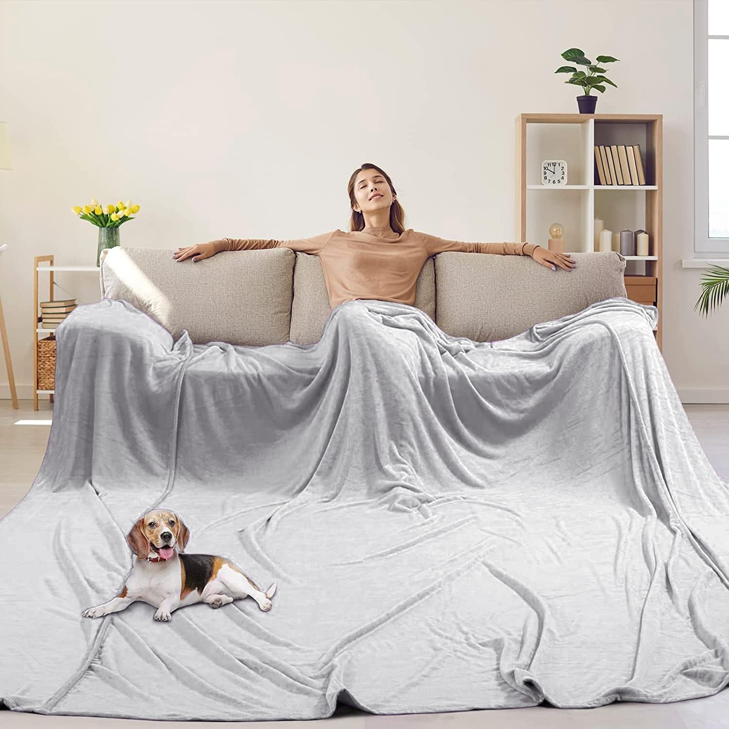 Amazon.com: HOMBYS Extra Large 11'x 10' Flannel Throw Blanket, Big Size ...