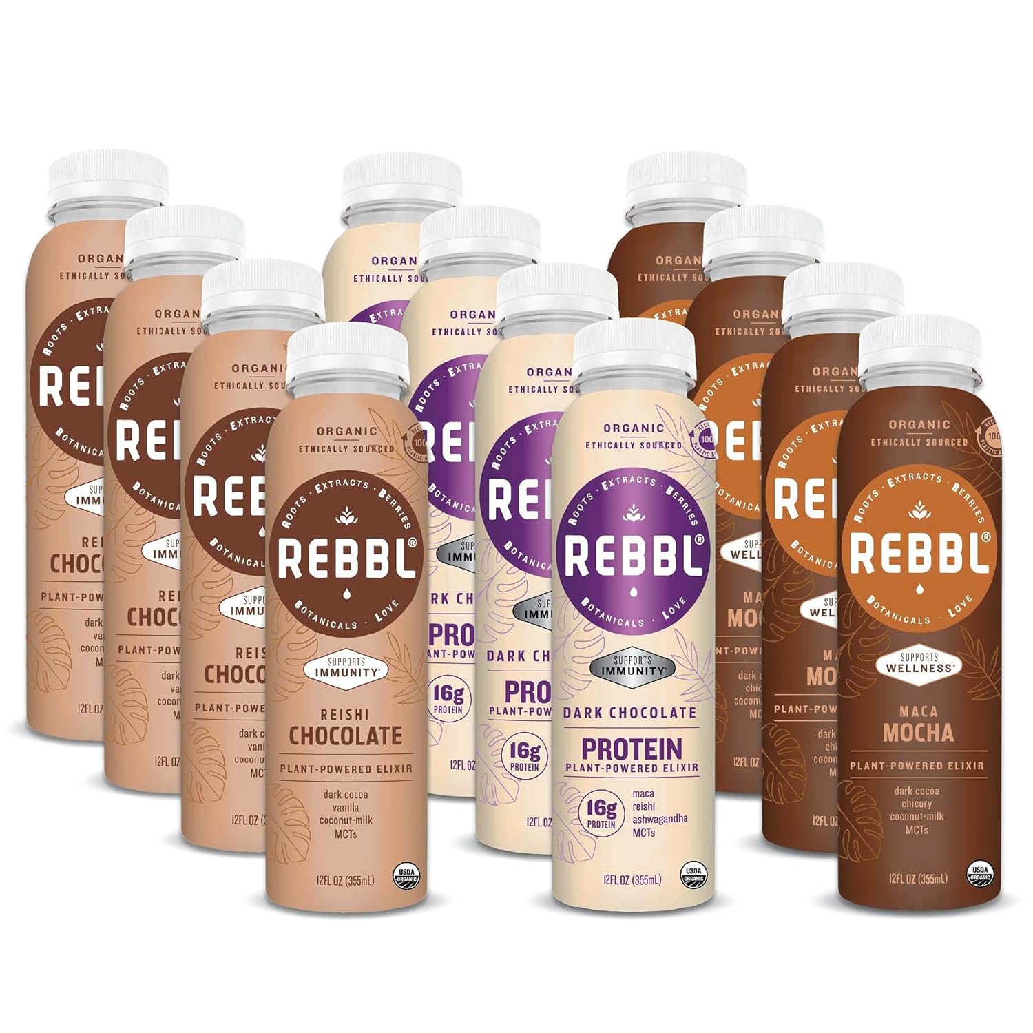 Amazon.com: REBBL Chocolate Lovers Variety Pack, 12 Ounce (12 Pack ...