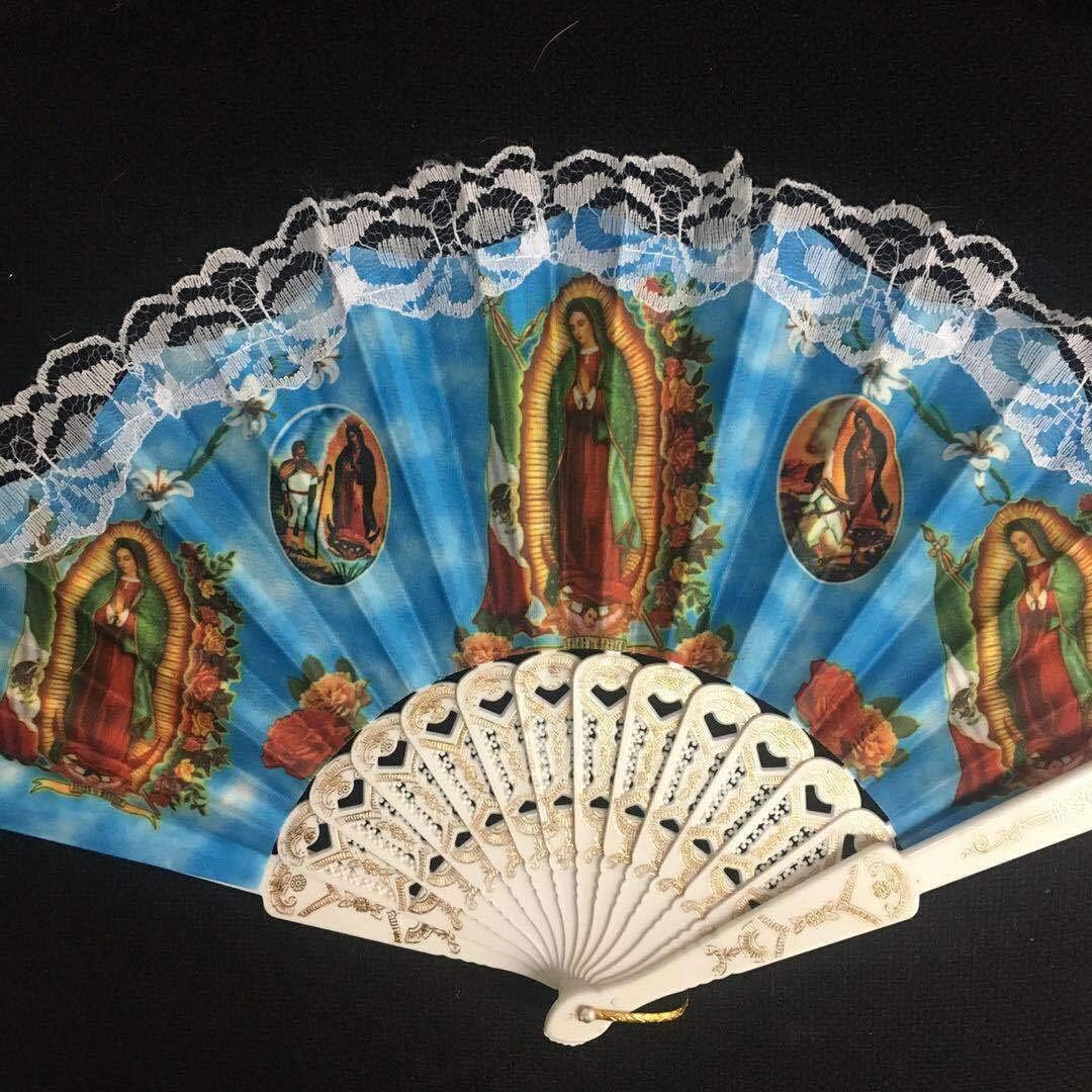 Amazon.com: New Set of 12 Religious Summer Black Hand Fans with Folding ...