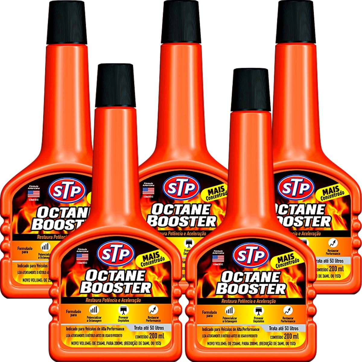 Kit 5 Octane Booster Stp - Aditivo Tanque Combustível Gasolina Super ...