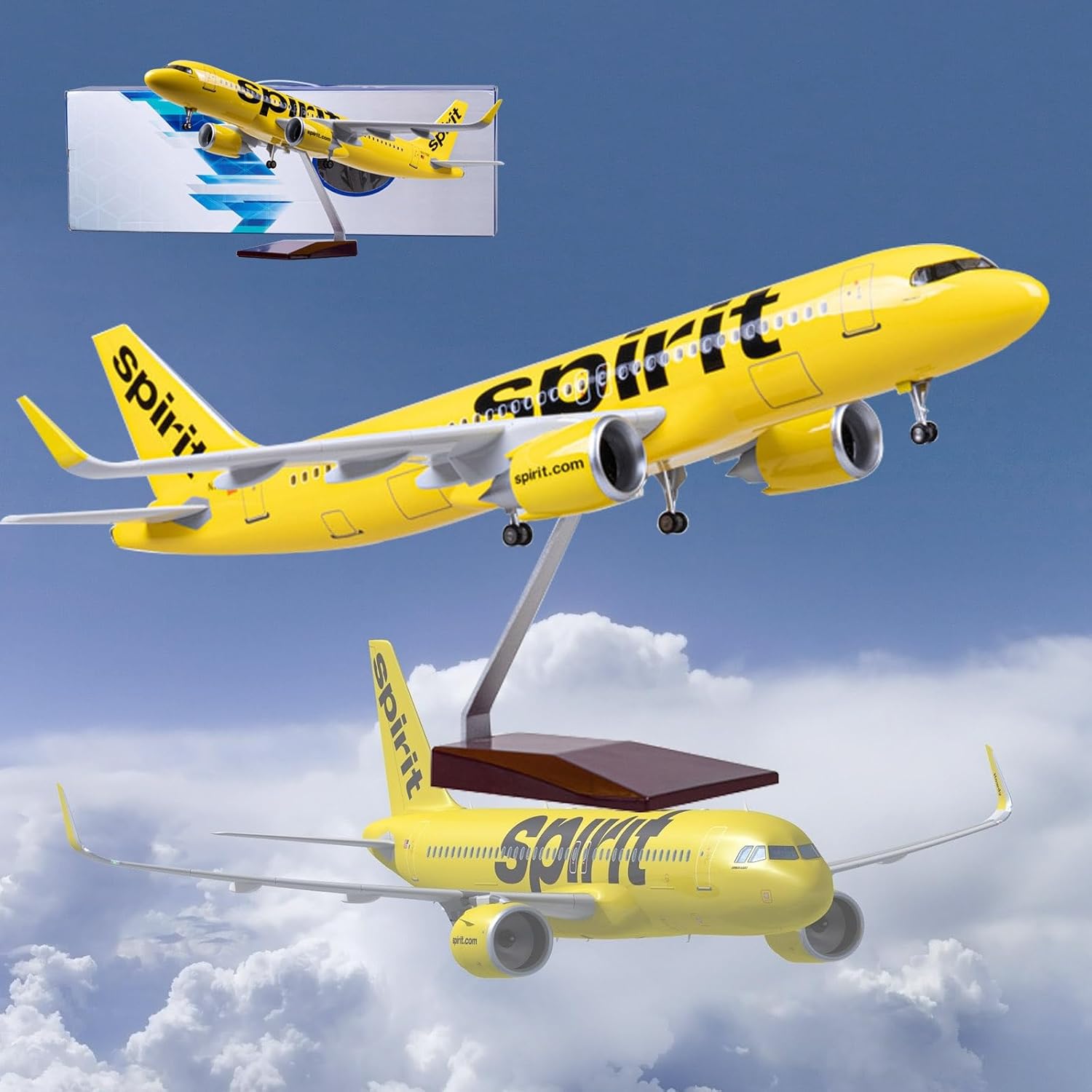 Amazon.com: 17.5 in 1:80 Scale Large Model Jet Airplane Spirit A320 ...
