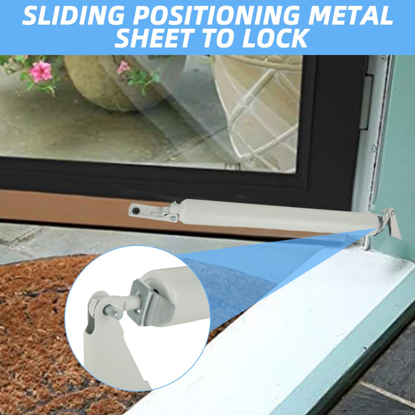 Snapklik.com : 2 Pack Screen Door Closer, White Storm Door Closer, Pneumatic Storm Door Closers ...