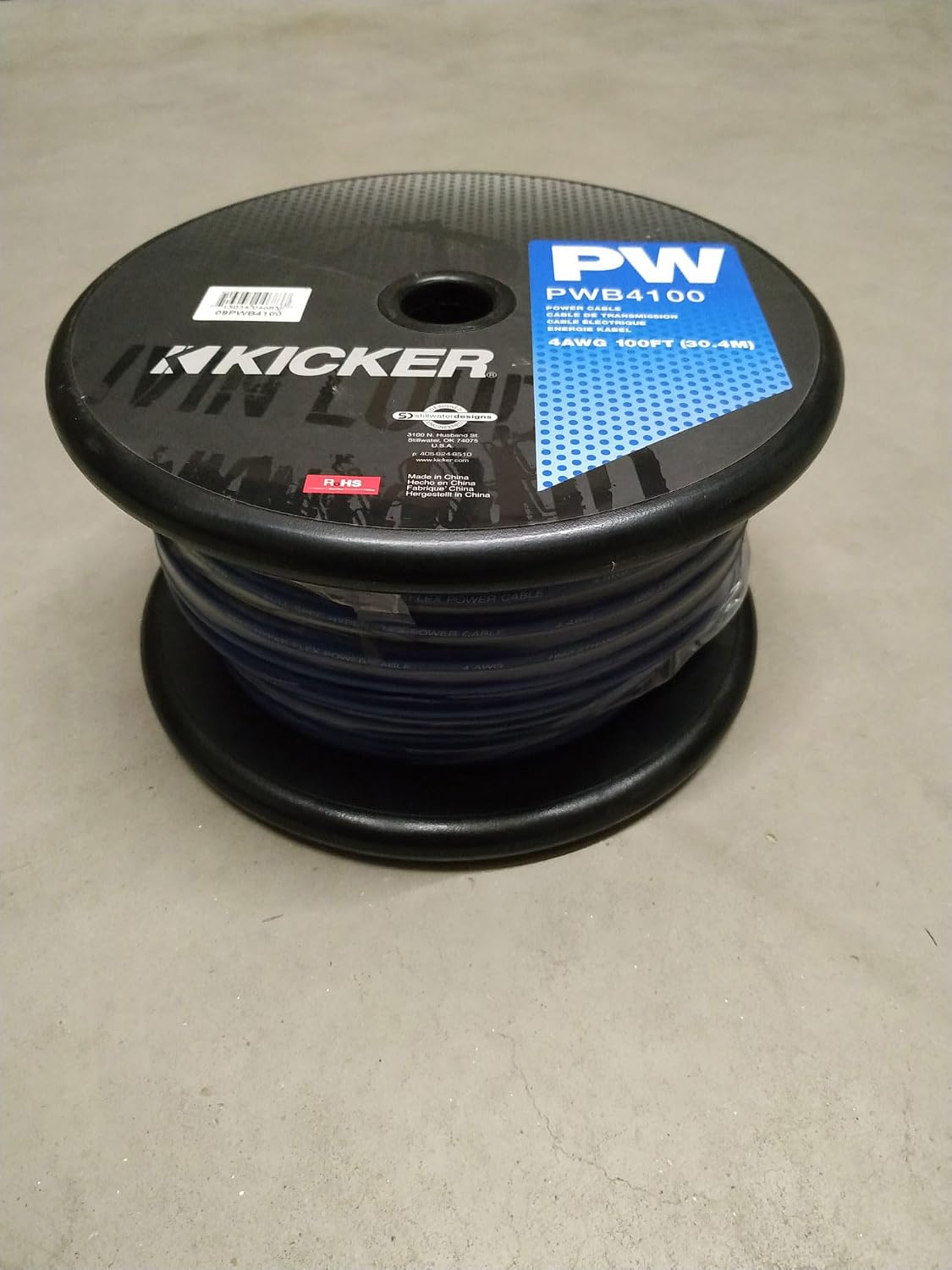 Amazon.com: KICKER 09PWB4100 Power Wire (4-Gauge, 100 Feet, Blue ...